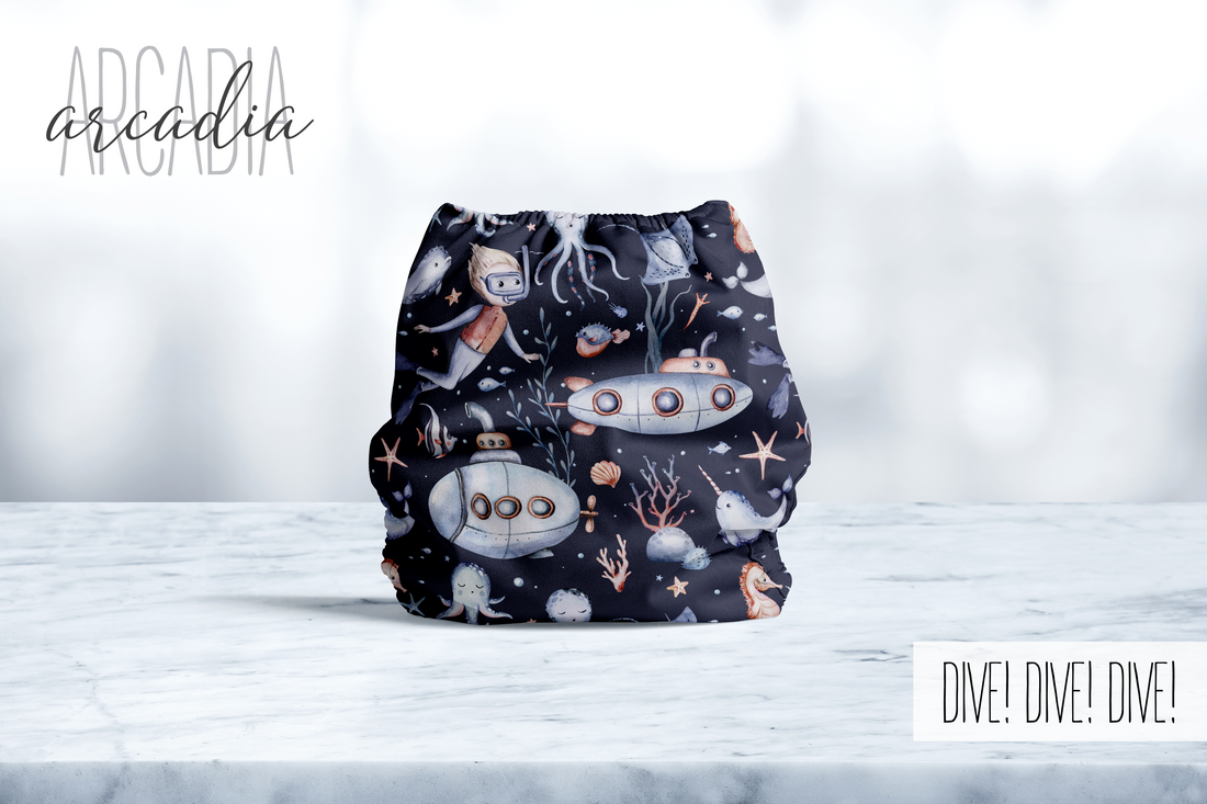 Dive! Dive! Dive! Pocket Diaper – Arcadia's Nursery